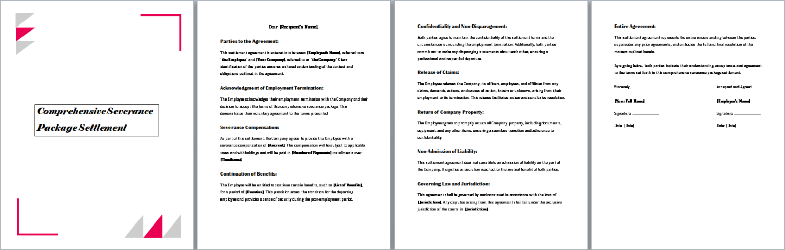 11+ Free Employment Settlement Agreements for MS Word Format