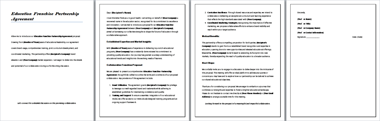 12+ Free Standard Franchise Agreement Samples in MS Word