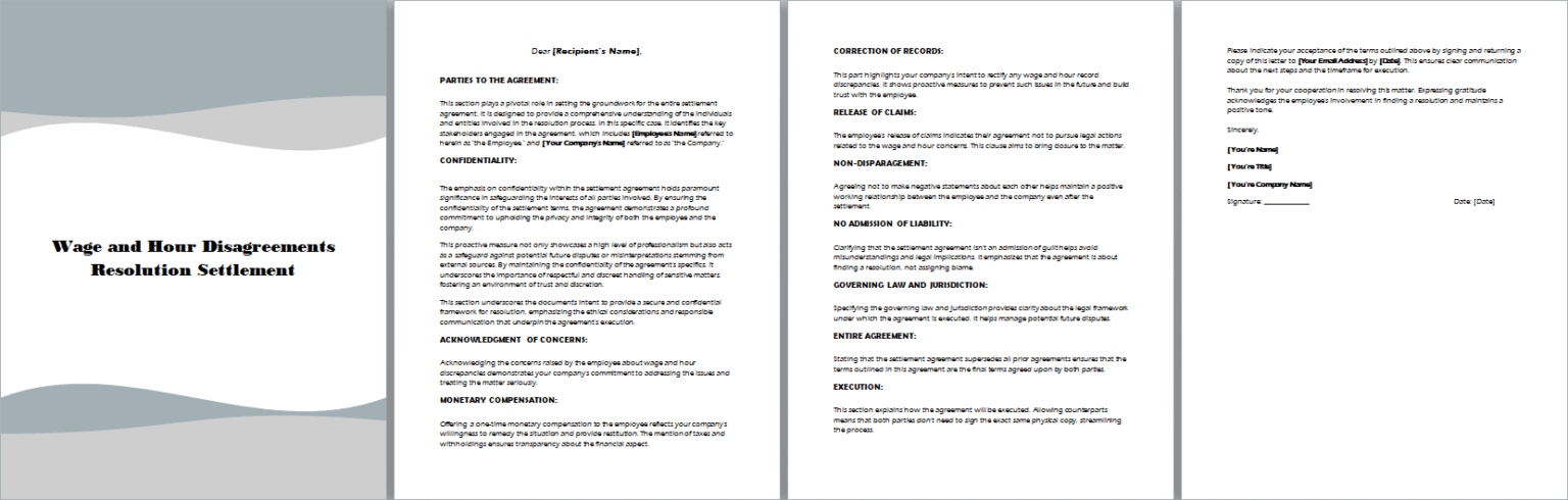 11+ Free Employment Settlement Agreements for MS Word Format