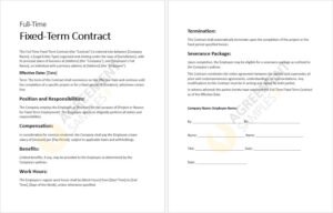 8+ Full-Time Employment Contract Templates in MS Word Format