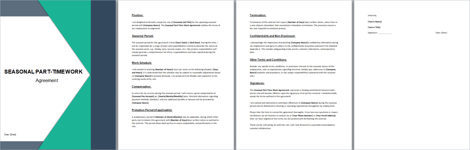 12+ Free Part-Time Employment Agreements for MS Word