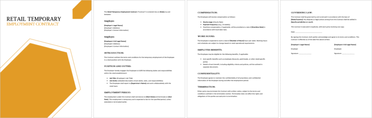 12+ Free Temporary Employment Contract Templates for MS Word