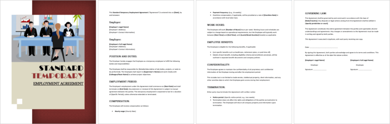 12+ Free Temporary Employment Contract Templates for MS Word