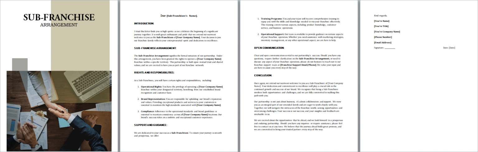 11+ Free Restaurant Franchise Agreements in MS Word Format