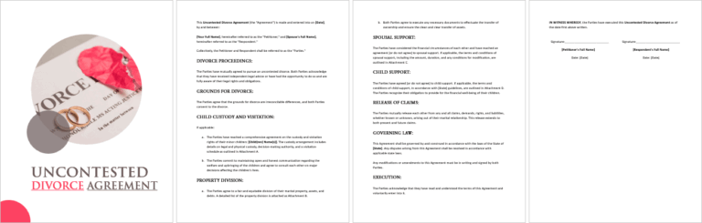 15+ Free Divorce Settlement Agreements in MS Word Format